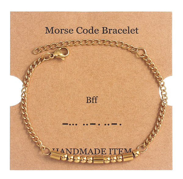 Morse code bracelets (18kt gold overlay) - Silverbrookexoxo wholesale only