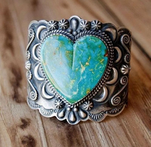 Beautiful Wide Band Turquoise Rings - Silverbrookexoxo wholesale only
